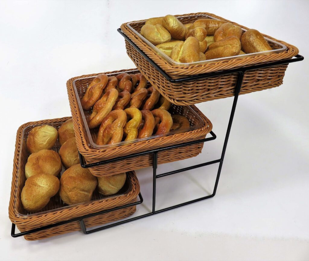 3 Tier Large Stand complete with Polywicker baskets - HL Display Ireland